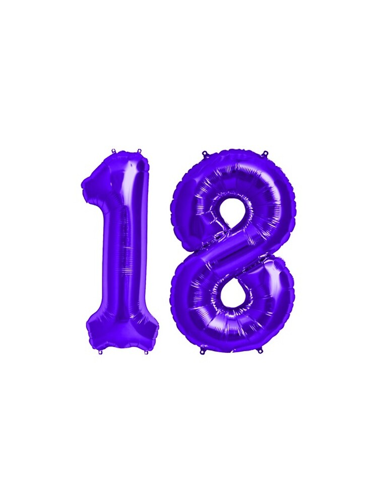 "Bright Purple 18th Birthday Metallic Helium Balloons Numbers" iPhone ...