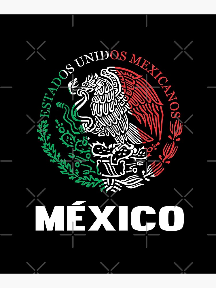 "Bandera de Mexico Sticker Escudo Mexicano" Canvas Print by Tetete ...