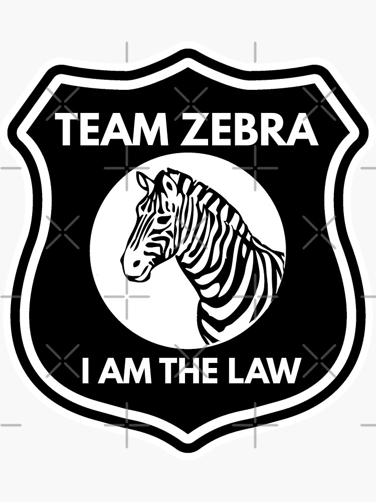 "Team Zebra Badge" Sticker for Sale by fearcity | Redbubble
