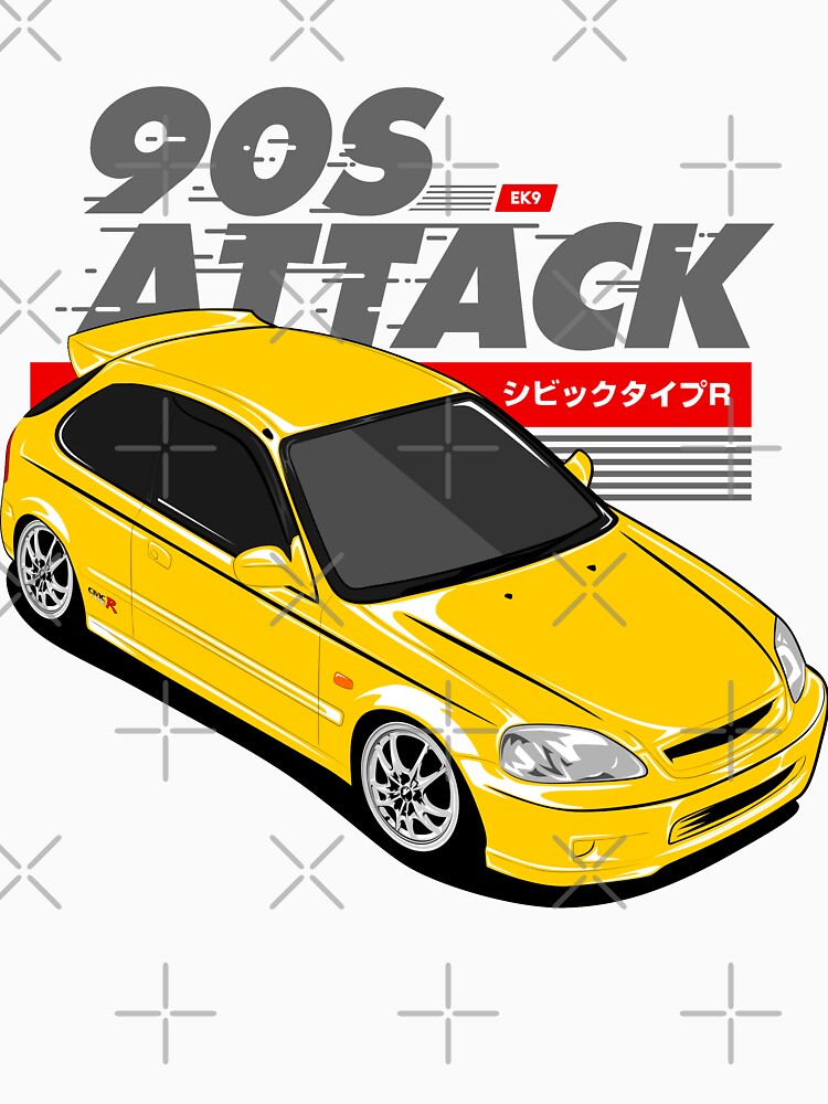 "CIVIC EK9 90s Attack" T-shirt by Ninetiescustoms | Redbubble | honda ...