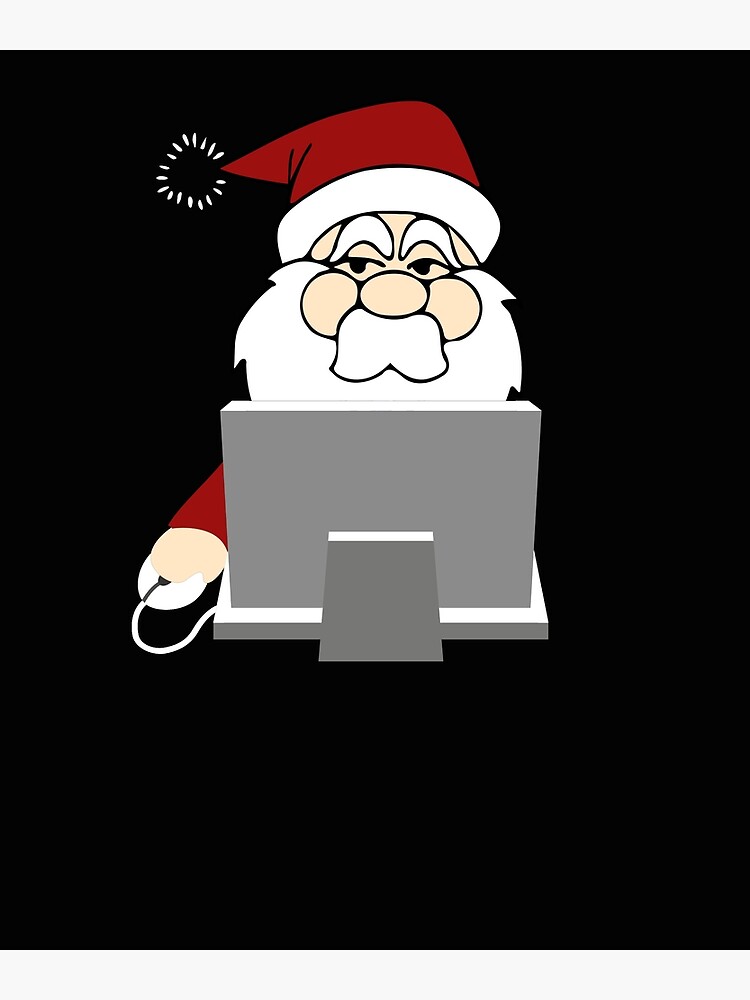 "Santa Software Developer Christmas Programming " Art Print by VaSkoy ...