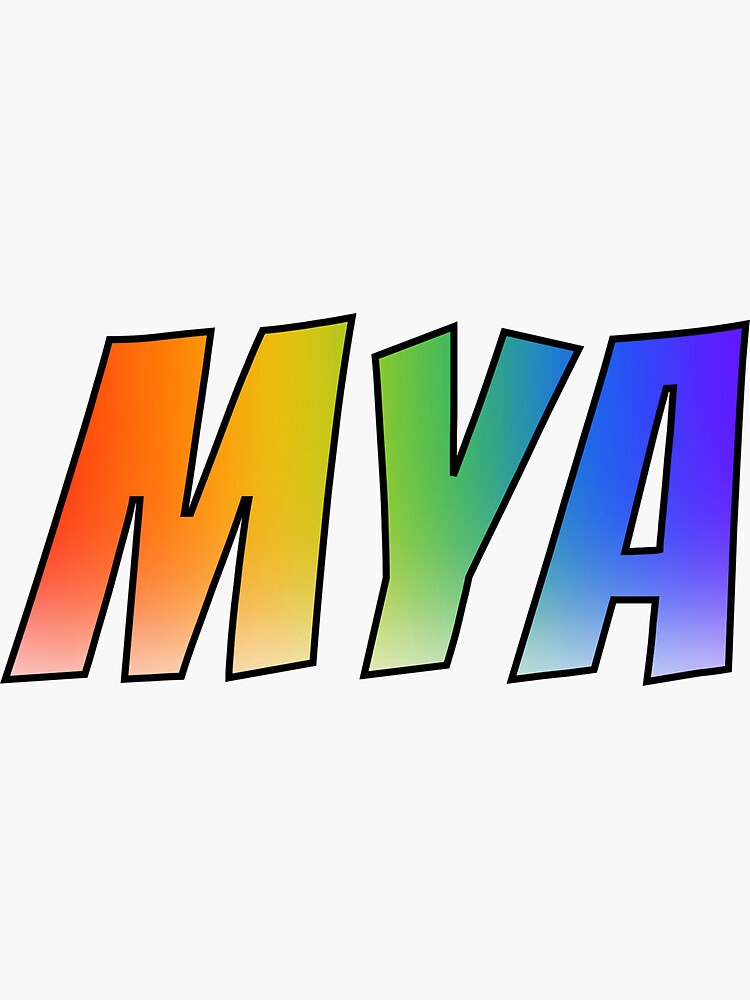 ""MYA" First Name Rainbow Gradient Pattern" Sticker for Sale by aponx ...