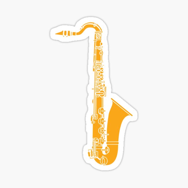 "MUSICAL INSTRUMENTS SILHOUETTES - SAXOPHONE" Sticker by WOOFANG ...