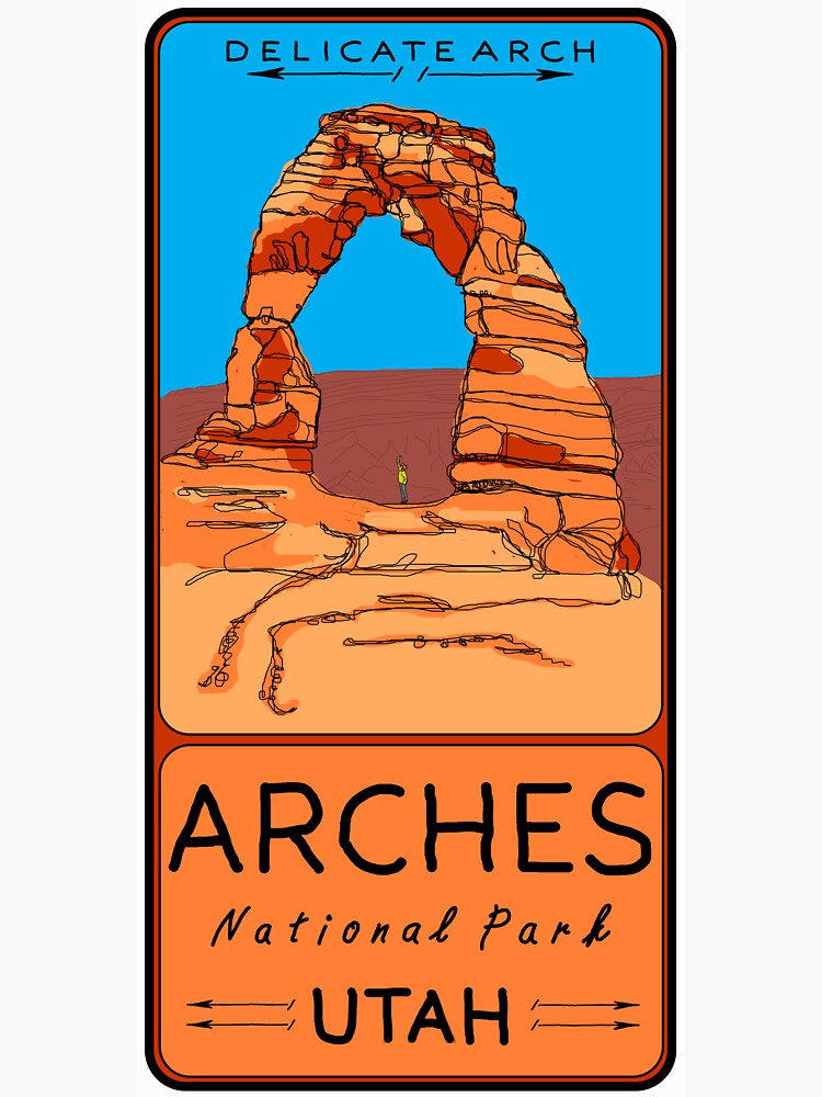 "Delicate Arch, Arches National Park, Moab, Utah" Sticker for Sale by ...