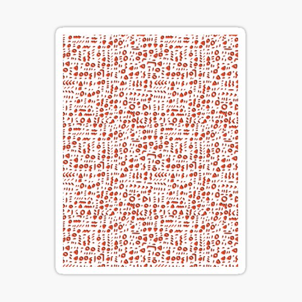 "Red and White Abstract Drawn Cryptic Symbols" Sticker by Limolida ...