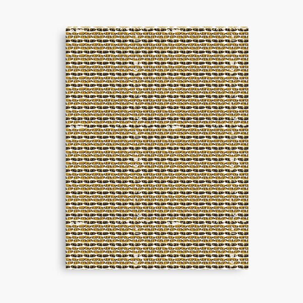 "Yellow and Black Abstract Drawn Cryptic Symbols" Canvas Print for Sale ...