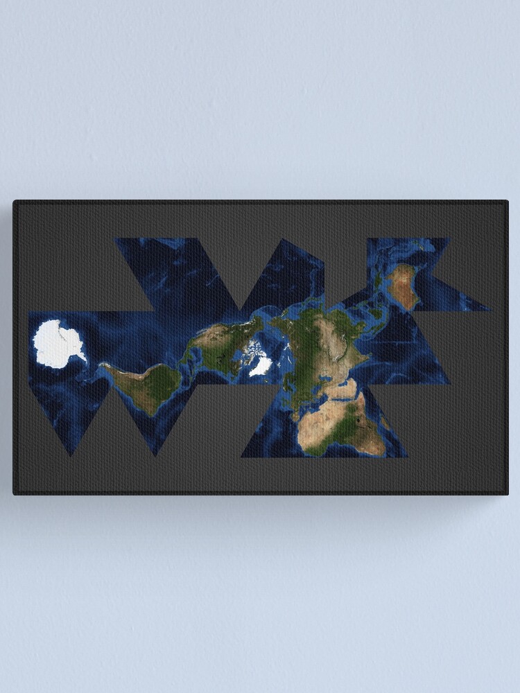 "EARTH World Map , Satellite Image, Fuller Projection" Canvas Print for ...