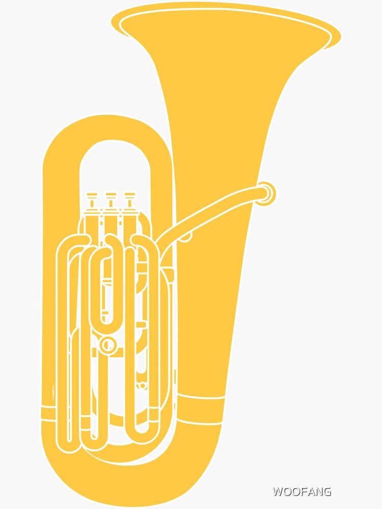 "MUSICAL INSTRUMENTS SILHOUETTES - TUBA" Sticker for Sale by WOOFANG ...