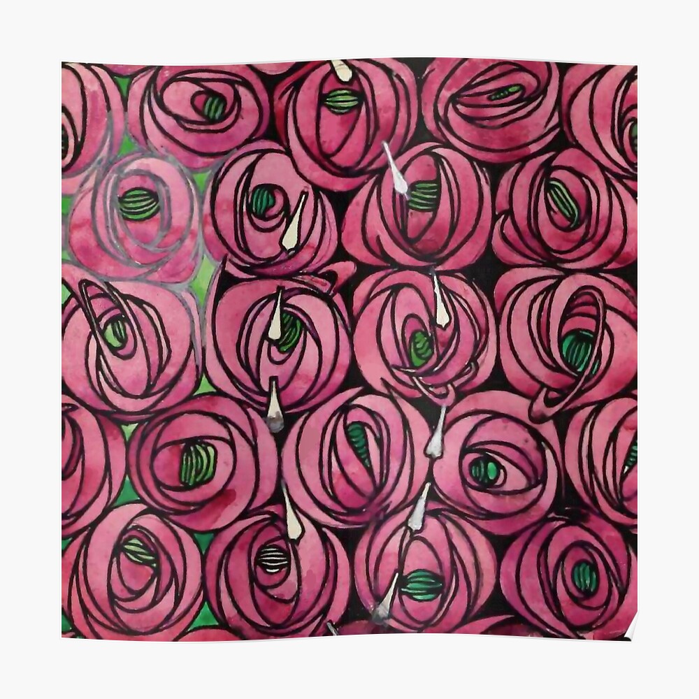 "Charles Rennie Mackintosh "Roses and teardrops" original" Poster by ...