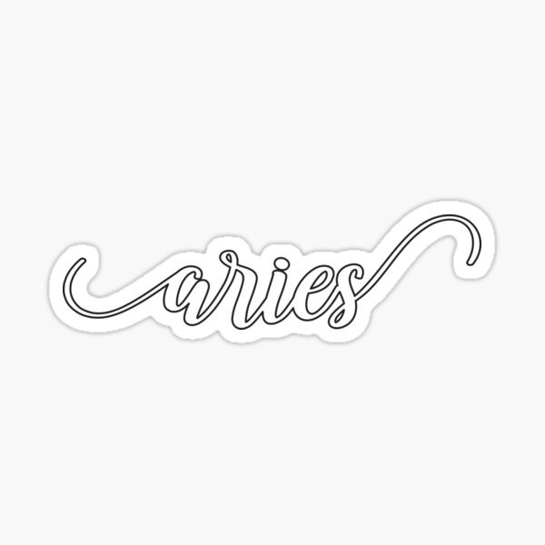 "Aries Zodiac Script Sticker" Sticker for Sale by aterkaderk | Redbubble