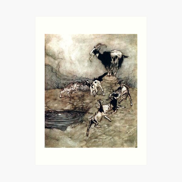 " The Wolf and the Seven Kids - Brothers Grimm - Arthur Rackham" Art ...