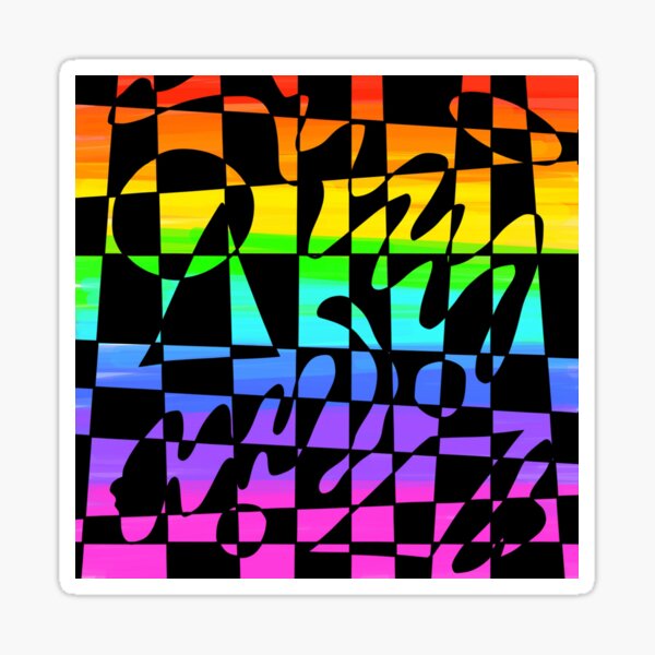 "rainbow checkerboard design" Sticker for Sale by aricsimo | Redbubble