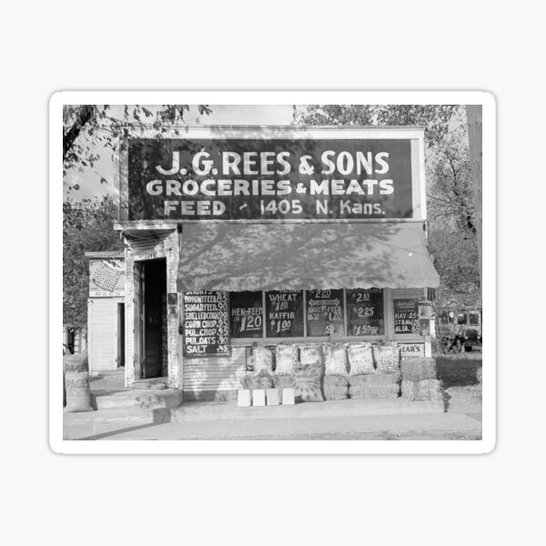 "Grocery & Feed Store, 1938. Vintage Photo" Sticker for Sale by ...