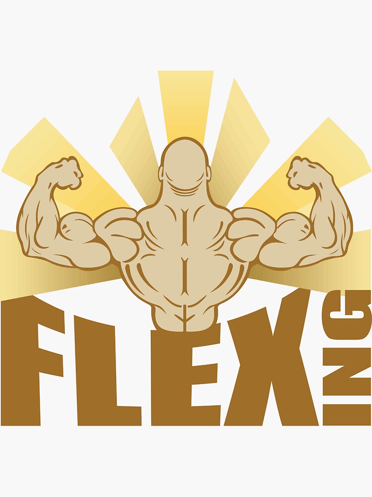 "Bodybuilder flexing" Sticker for Sale by tarek25 | Redbubble