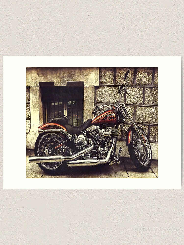 "Chopper Canvas, Chopper Cruiser Motorcycle, Vintage Canvas, Art Deco ...