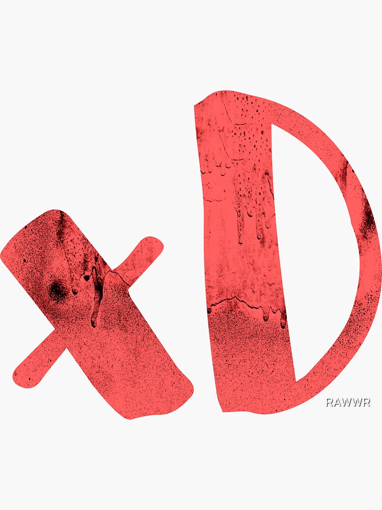 "xd smiley emoticon" Sticker for Sale by RAWWR | Redbubble