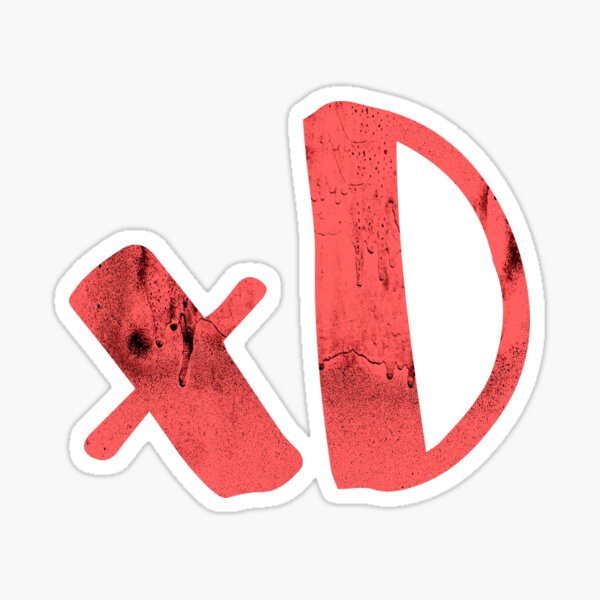 "xd smiley emoticon" Sticker for Sale by RAWWR | Redbubble