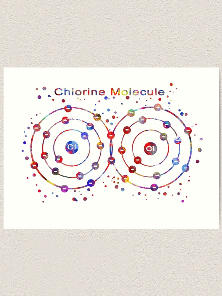 Lámina artística «Molécula de cloro» de Rosaliartbook | Redbubble
