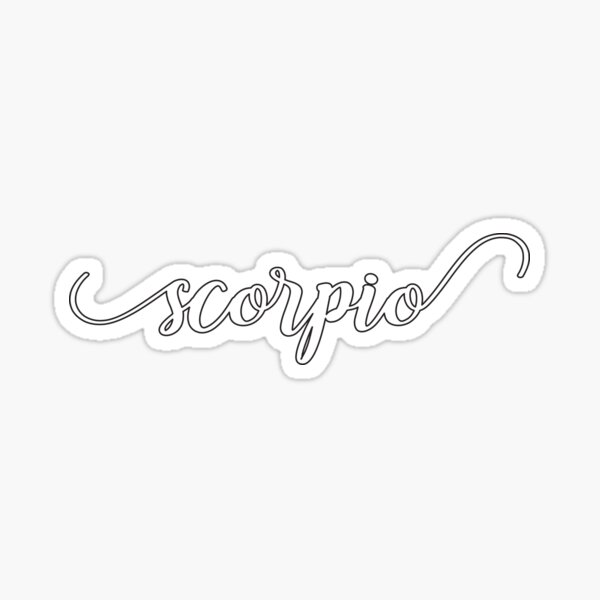 "Scorpio Zodiac Script Sticker" Sticker by aterkaderk | Redbubble