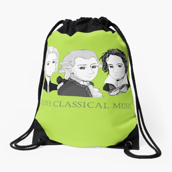 "Bach - Mozart - Beethoven in chibi style" Drawstring Bag for Sale by ...