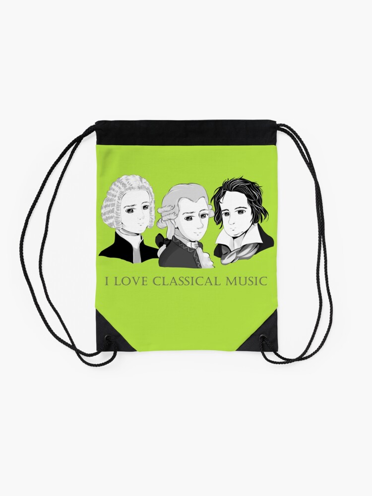 "Bach - Mozart - Beethoven in chibi style" Drawstring Bag for Sale by ...