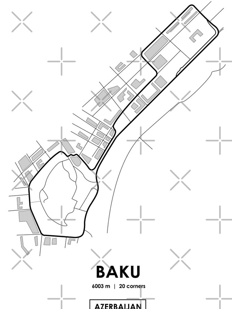 "Baku - Azerbaijan Track Map" iPhone Case for Sale by andreanastasio ...
