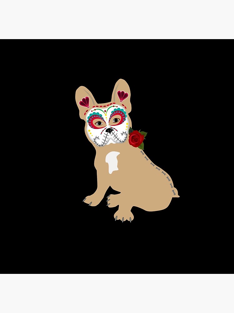 "Frenchie Sugar Skull" Canvas Print for Sale by umeimages | Redbubble