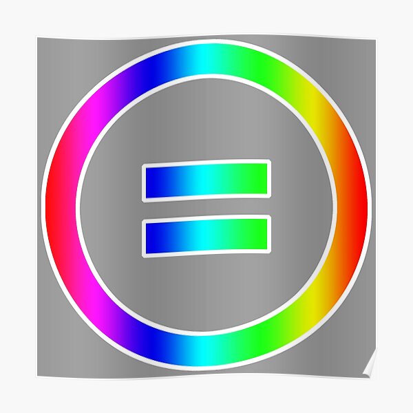"Rainbow Equal Sign" Poster for Sale by PromoteProgress | Redbubble