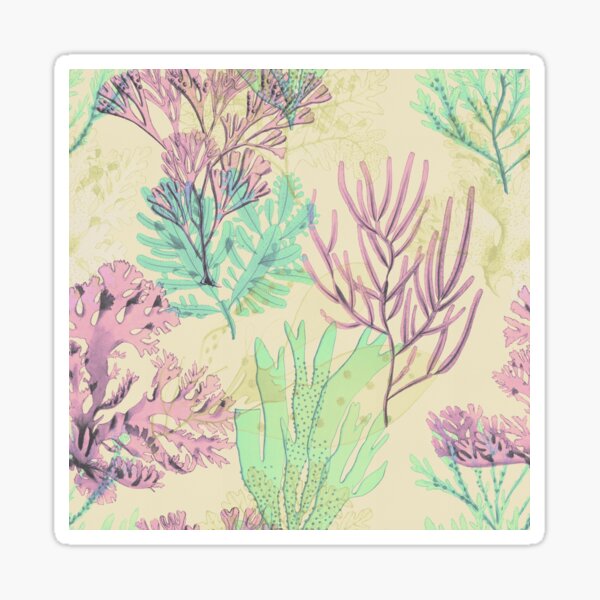 "Pastel seaweed pattern." Sticker by PixelHunter | Redbubble