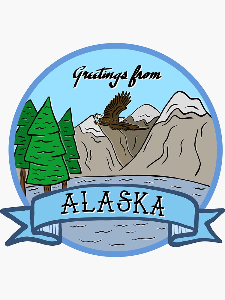 "Alaska Badge" Sticker by HawkstoneDesign | Redbubble