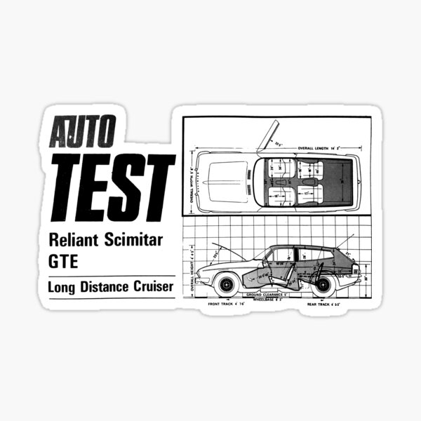 "RELIANT SCIMITAR GTE" Sticker by ThrowbackMotors | Redbubble