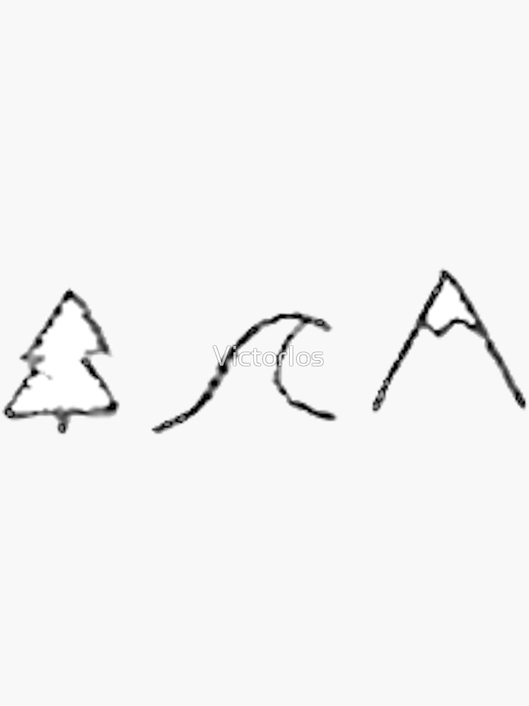 "Tree Wave Mountain Together" Sticker for Sale by VictorIos | Redbubble
