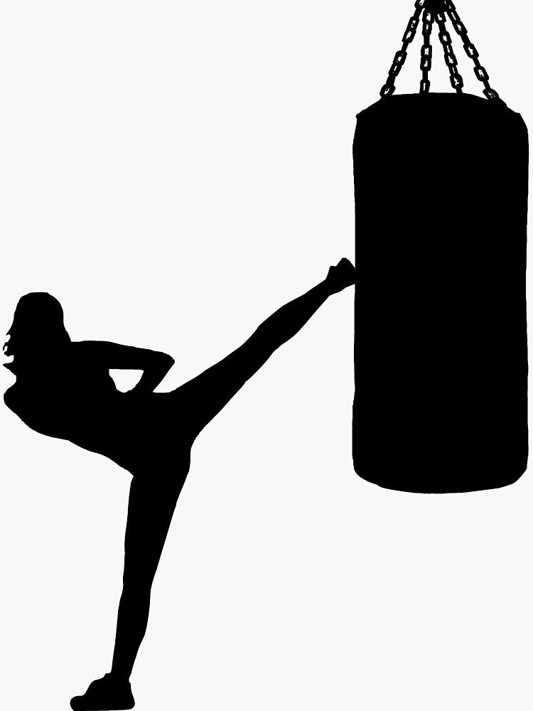 "Kickboxing ladies fighter" Sticker by RetroFuchs | Redbubble