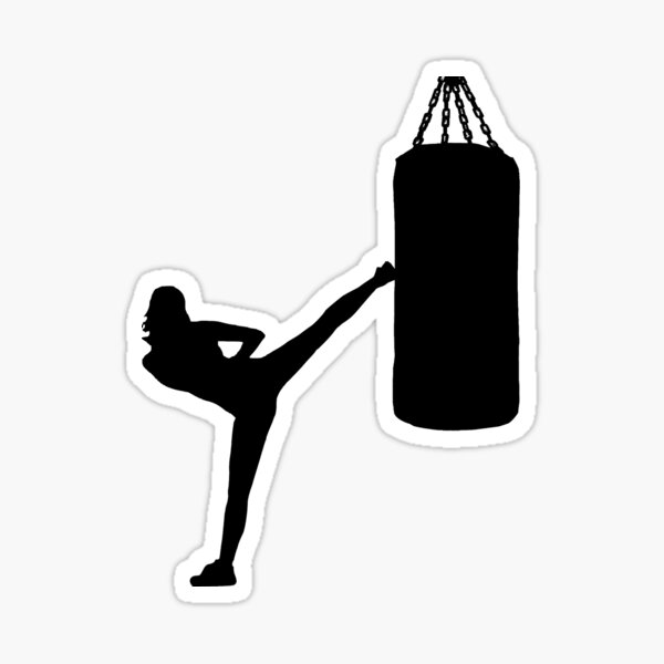 "Kickboxing ladies fighter" Sticker by RetroFuchs | Redbubble