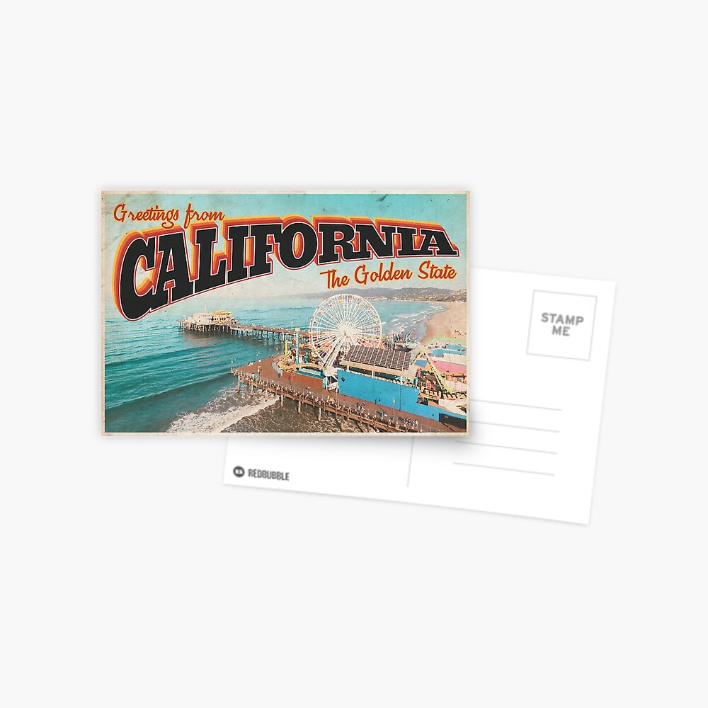 "Greetings from California - Vintage Travel Postcard Design " Postcard ...