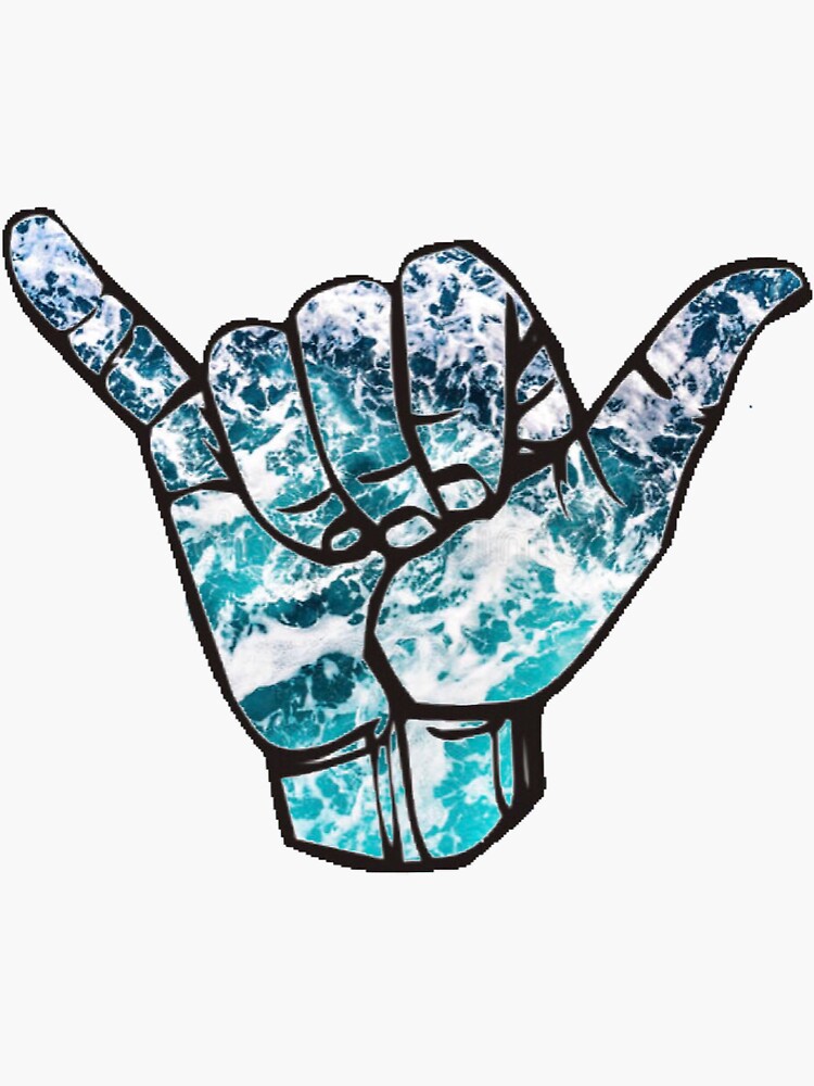 "ocean waves shaka" Sticker for Sale by jelly3602 | Redbubble