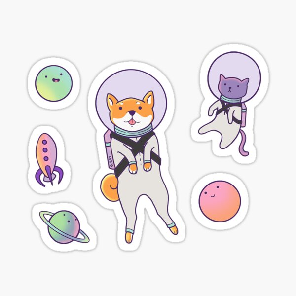 "Buddies in Space" Sticker by raediocloud | Redbubble