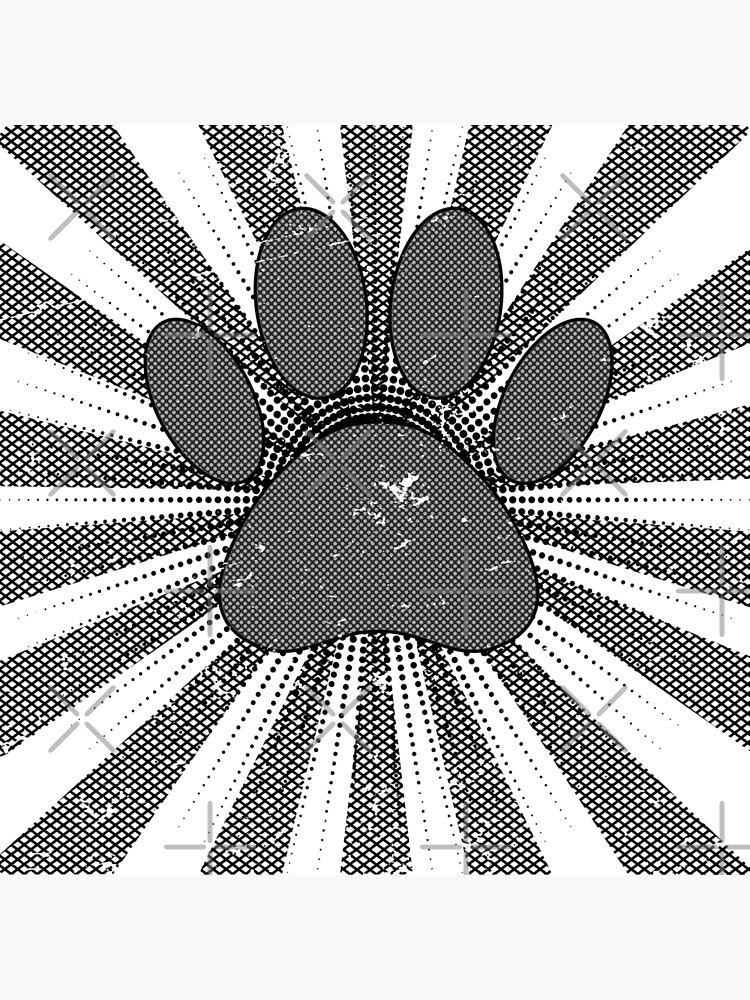 "Distressed Dog Paw Print Manga Style" Art Print by Almdrs | Redbubble