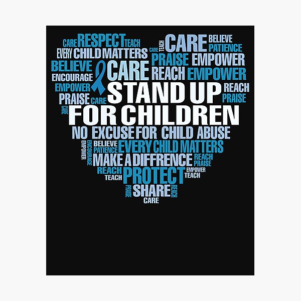 "Child Abuse Prevention Support Word Cloud" Photographic Print for Sale ...
