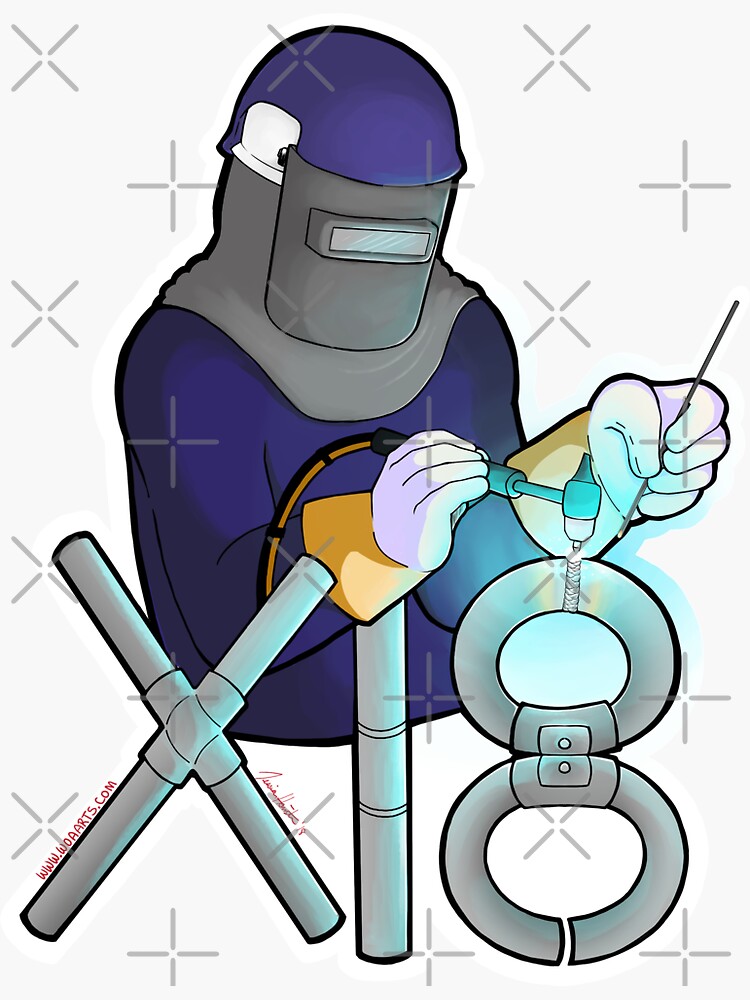 "X 18 Tig Welder Glow White outline" Sticker for Sale by woaarts ...