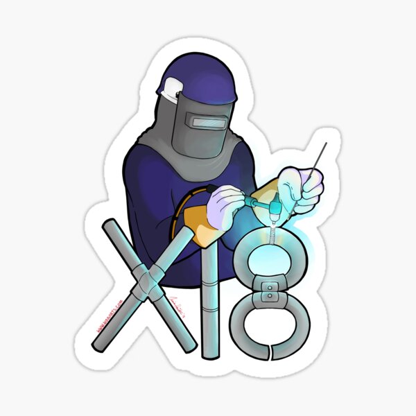 "X 18 Tig Welder Glow White outline" Sticker for Sale by woaarts ...
