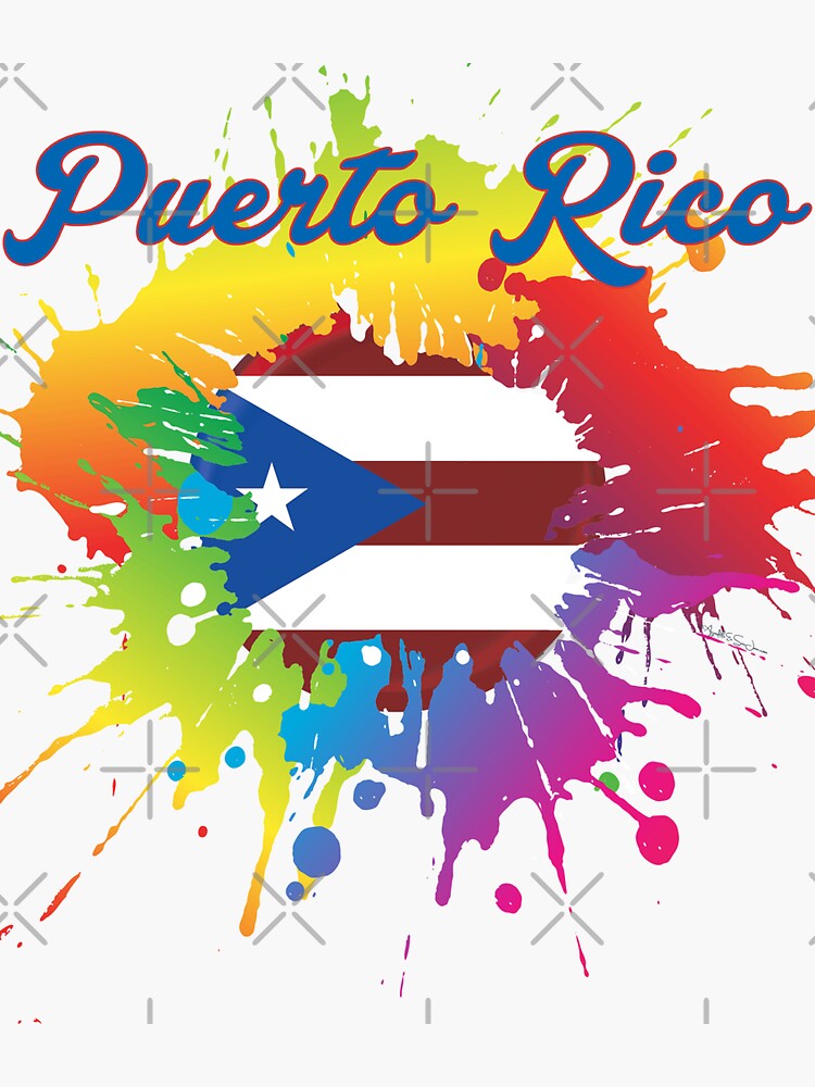 "Puerto Rico Flag Gay Colorful Splash by ASJ" Sticker for Sale by raxan ...