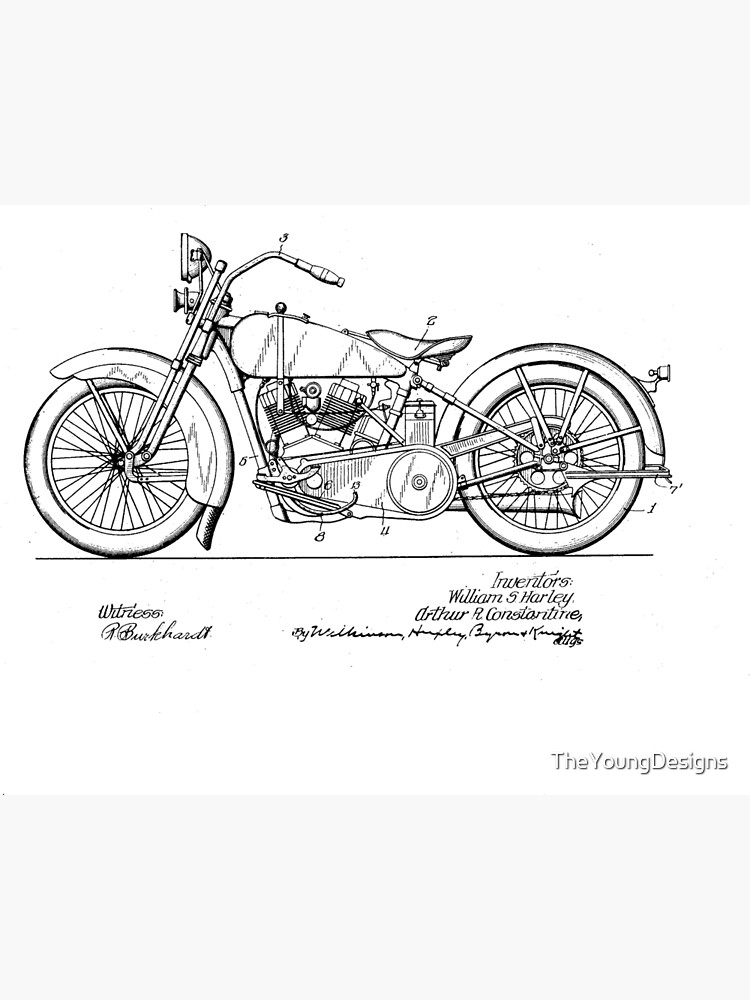 "Motorcycle Vintage Patent Drawing" Poster for Sale by TheYoungDesigns ...
