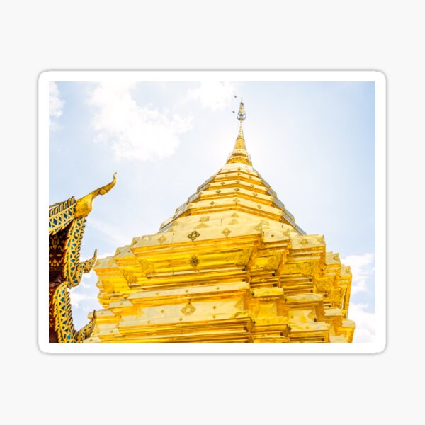 "Golden Stupa" Sticker by darren-j-mcleod | Redbubble
