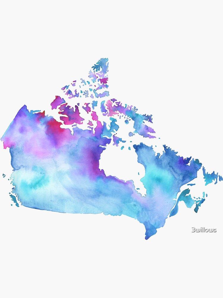 "Canada Map" Sticker for Sale by 3willows | Redbubble