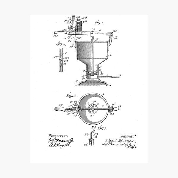 Lámina fotográfica «Máquina de rellenar de la masa de la torta Dibujo ...