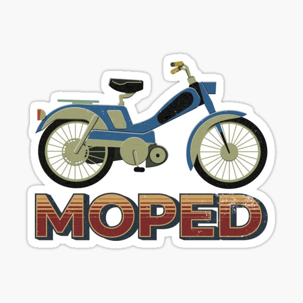"On my moped" Sticker by HerissonContent | Redbubble
