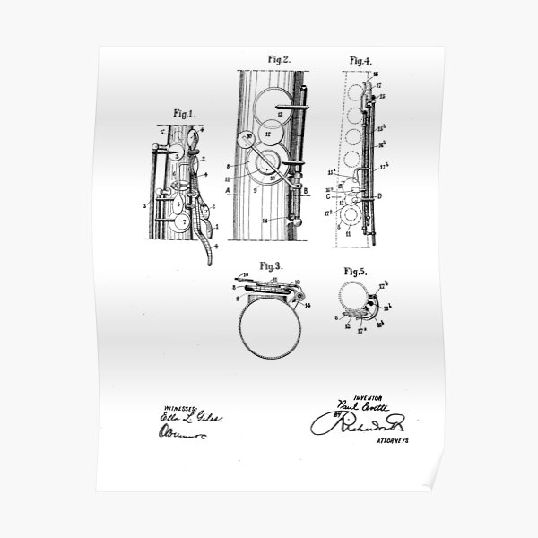 "Musical Vintage Patent Drawing" Poster for Sale by TheYoungDesigns ...