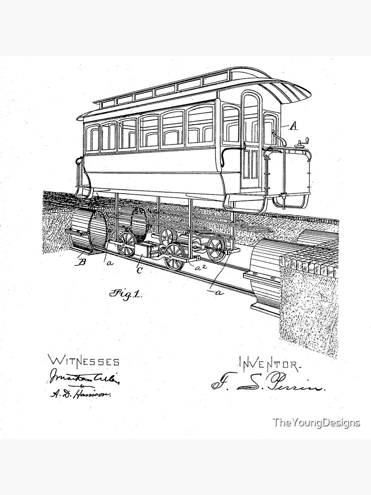 "Railroad Cart Vintage Patent Drawing" Poster for Sale by ...