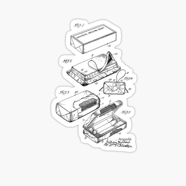 "Vintage Patent Drawing" Sticker for Sale by TheYoungDesigns | Redbubble